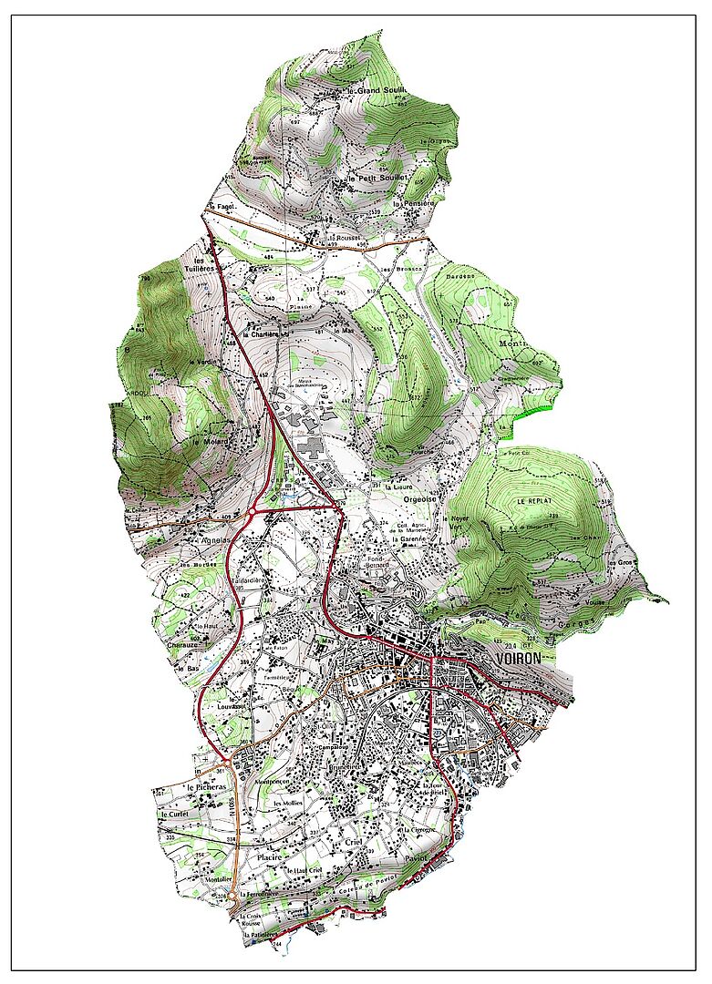 Fonds de carte par communes - Paysage Pays Voironnais
